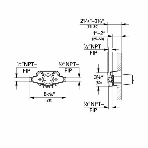 Grohe 34900000 Valve Rough In 1/2 Inch from the Grohtemp series ...