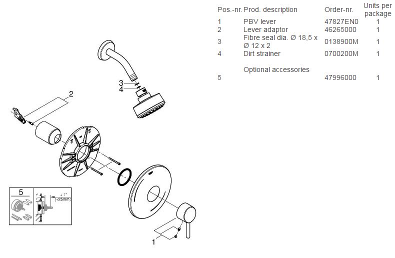 Grohe 35075EN1 Brushed Nickel Concetto Single Lever Shower Trim Only ...