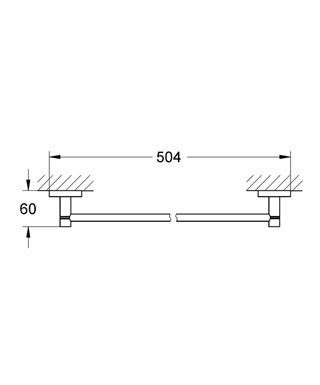 Grohe 40688000 Starlight Chrome Essentials 18" Towel Bar - FaucetDirect.com